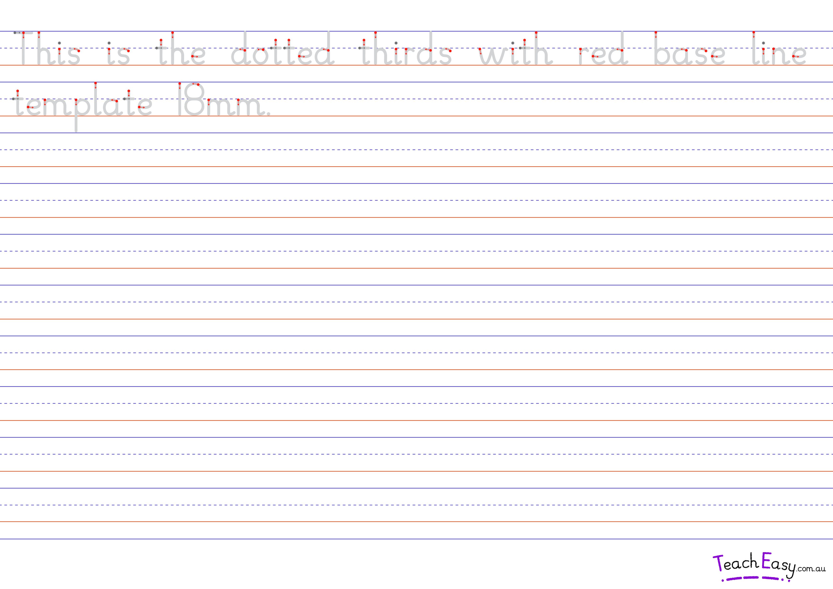 Teach Easy - 18mm Dotted with Red Base Line Thirds Creator
