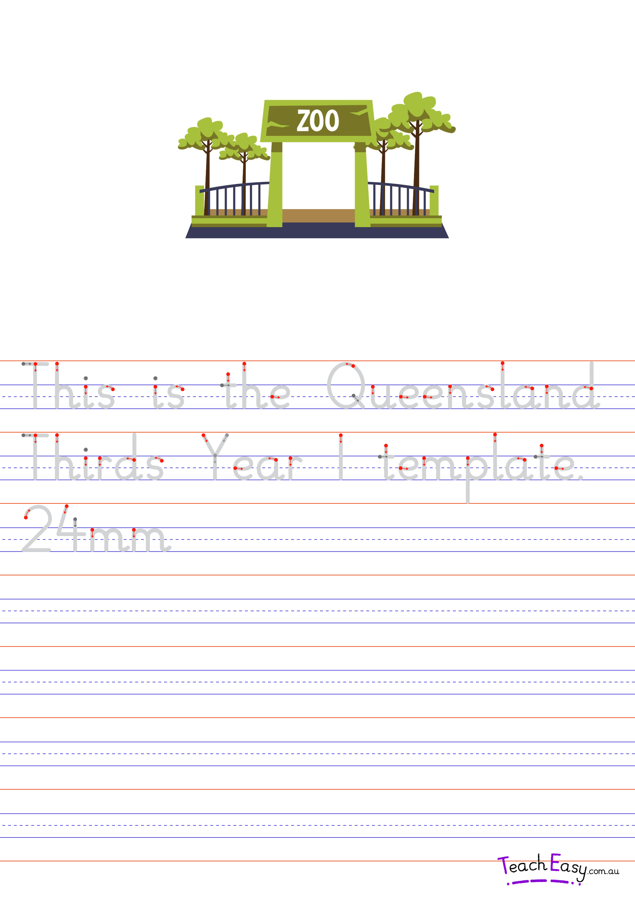 Queensland Thirds Year 1 (24mm) with Image - Teach Easy