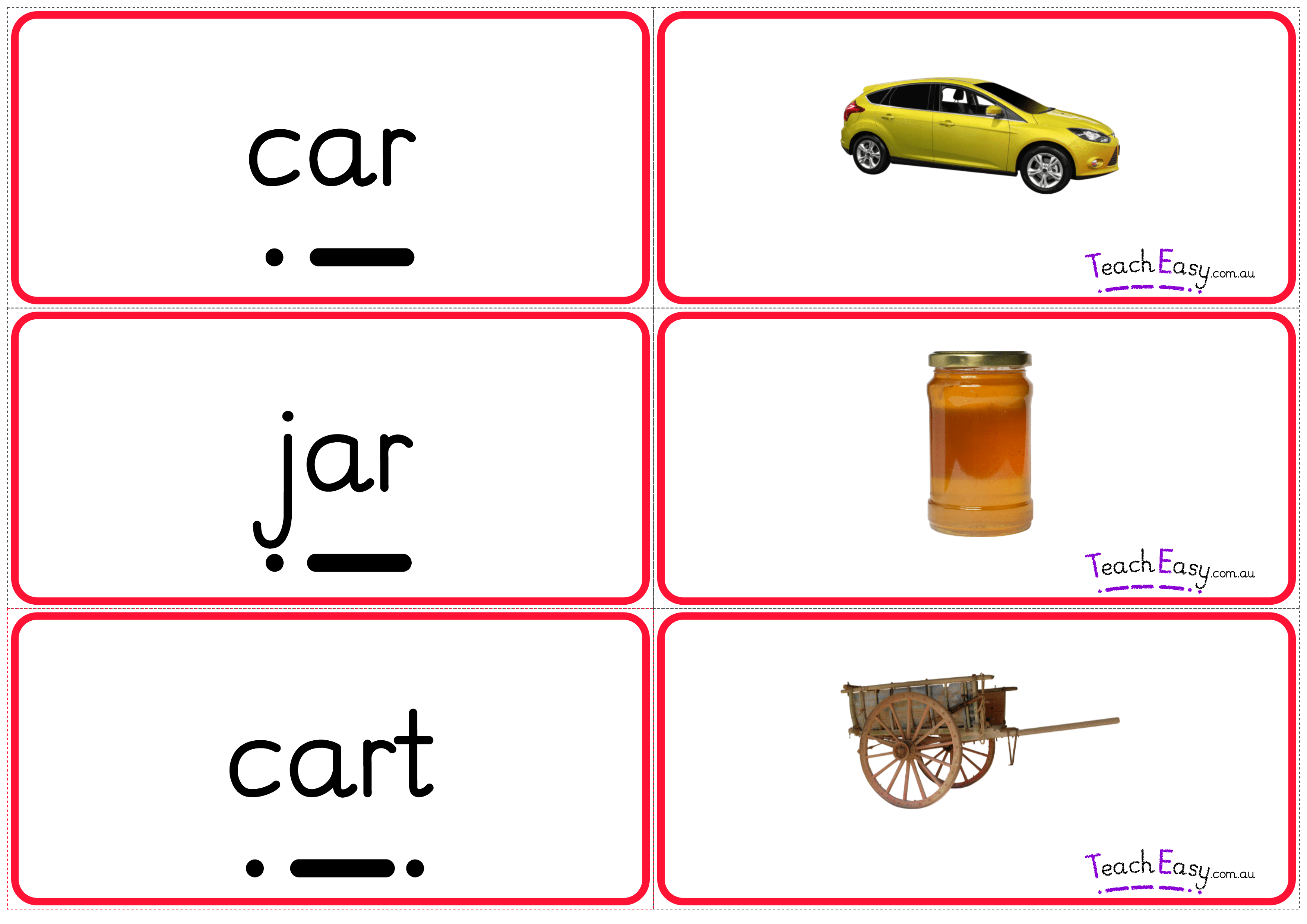 Flash Cards with Image - Teach Easy